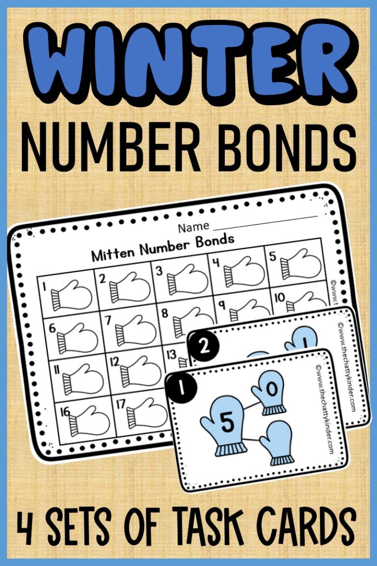 Number Bond Task Cards (Winter Themed) - The Chatty Kinder