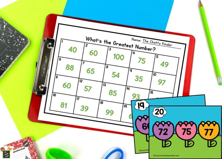 Free Place Value Printable Spring Activity - The Chatty Kinder