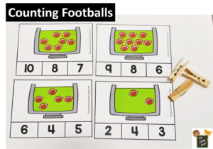 Football Math Centers - Prek and K - The Chatty Kinder