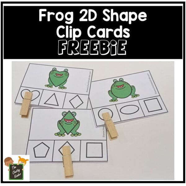 2D Shape Printable - Frog 2D Shape Clip Cards - The Chatty Kinder