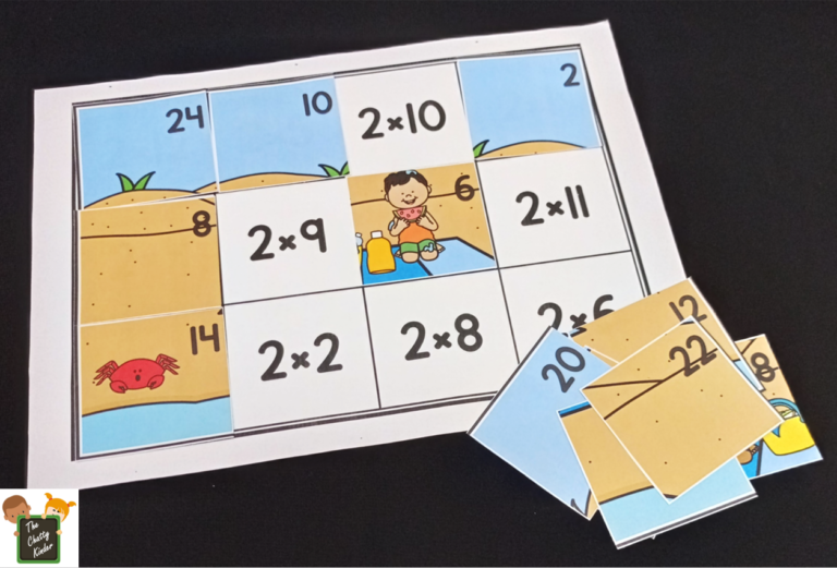 Summer Fun Multiplication Puzzles - The Chatty Kinder