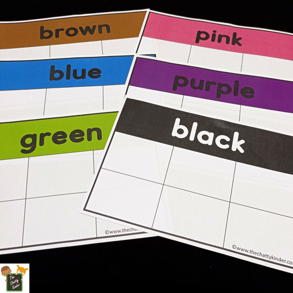 Back to School Color Sorting Worksheets/Mats Freebie - The Chatty Kinder