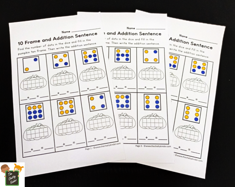 Subitizing and Addition Worksheets (Number Sense) - The Chatty Kinder