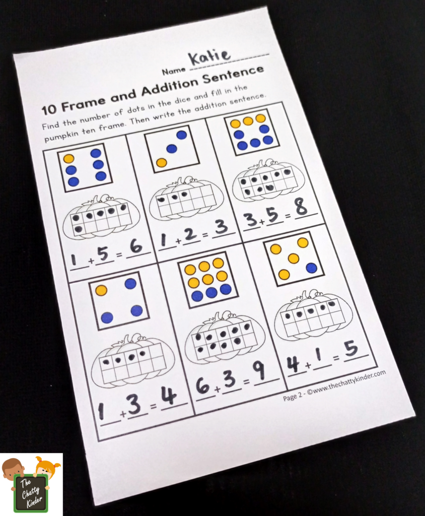 Subitizing and Addition Worksheets (Number Sense) - The Chatty Kinder