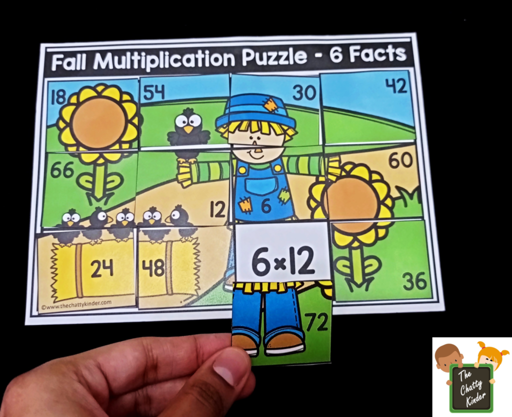 Fall Multiplication Puzzles - The Chatty Kinder