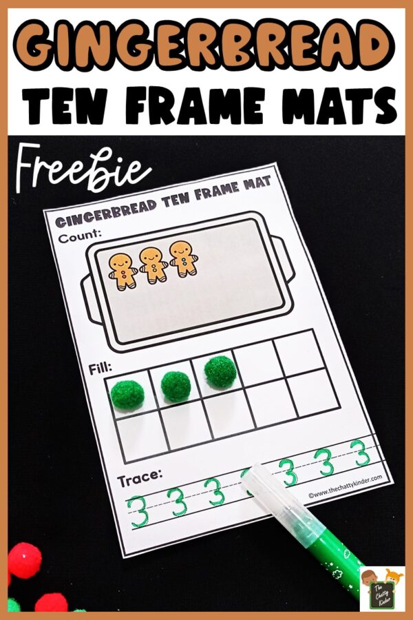 Gingerbread Ten Frame Mats - The Chatty Kinder