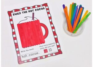 Winter Fine Motor Mats Popsicle Sticks - The Chatty Kinder