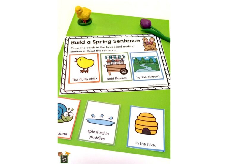 Kindergarten Spring Writing Centers and Sentence Building Activity ...