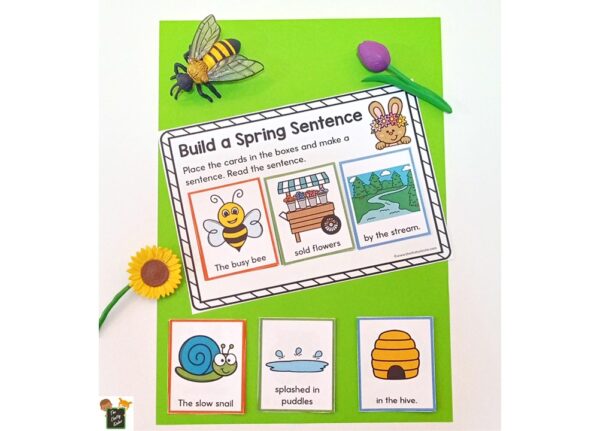Kindergarten Spring Writing Centers and Sentence Building Activity ...