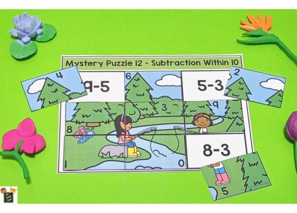 Spring Mystery Puzzles | Kindergarten Math and Literacy Mystery Picture ...