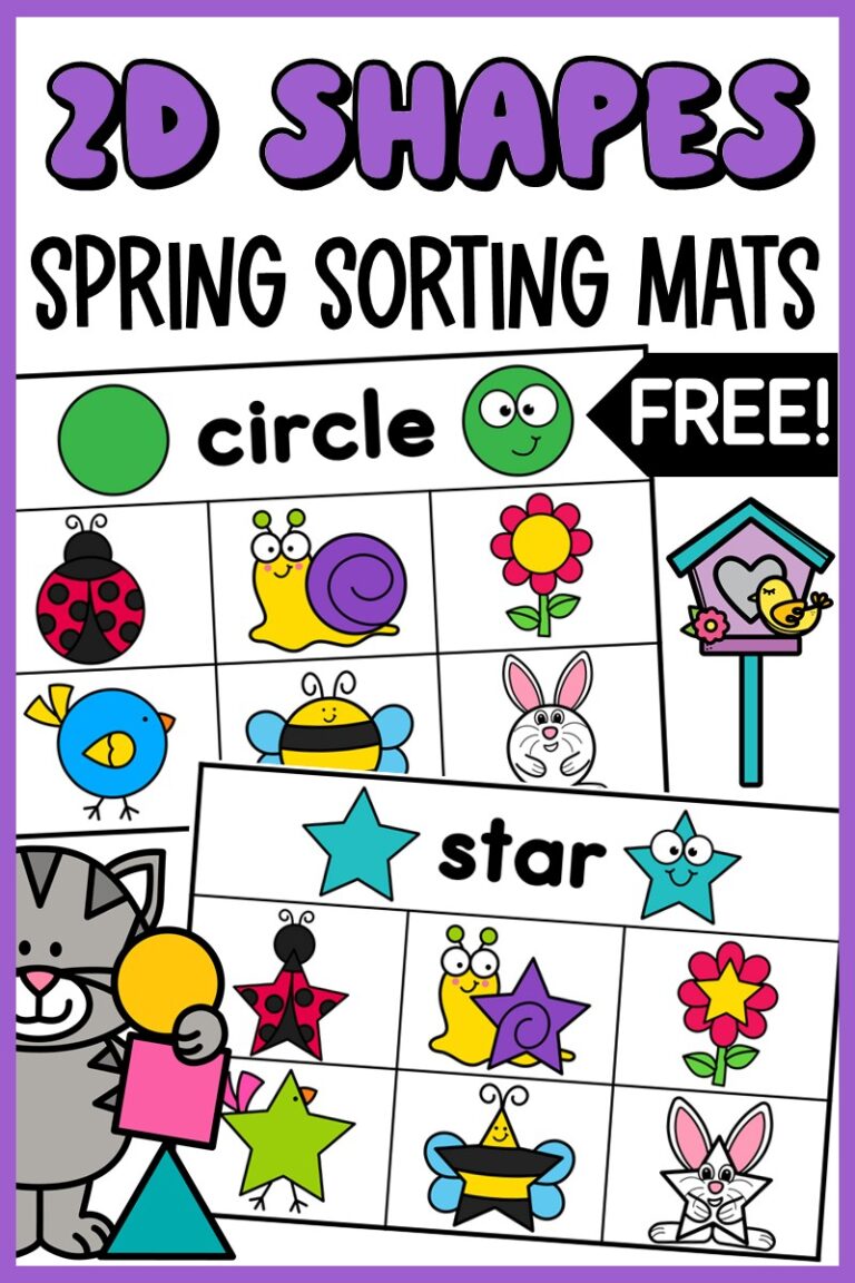 2D Shape Sorting Activity | Kindergarten Spring Center - The Chatty Kinder