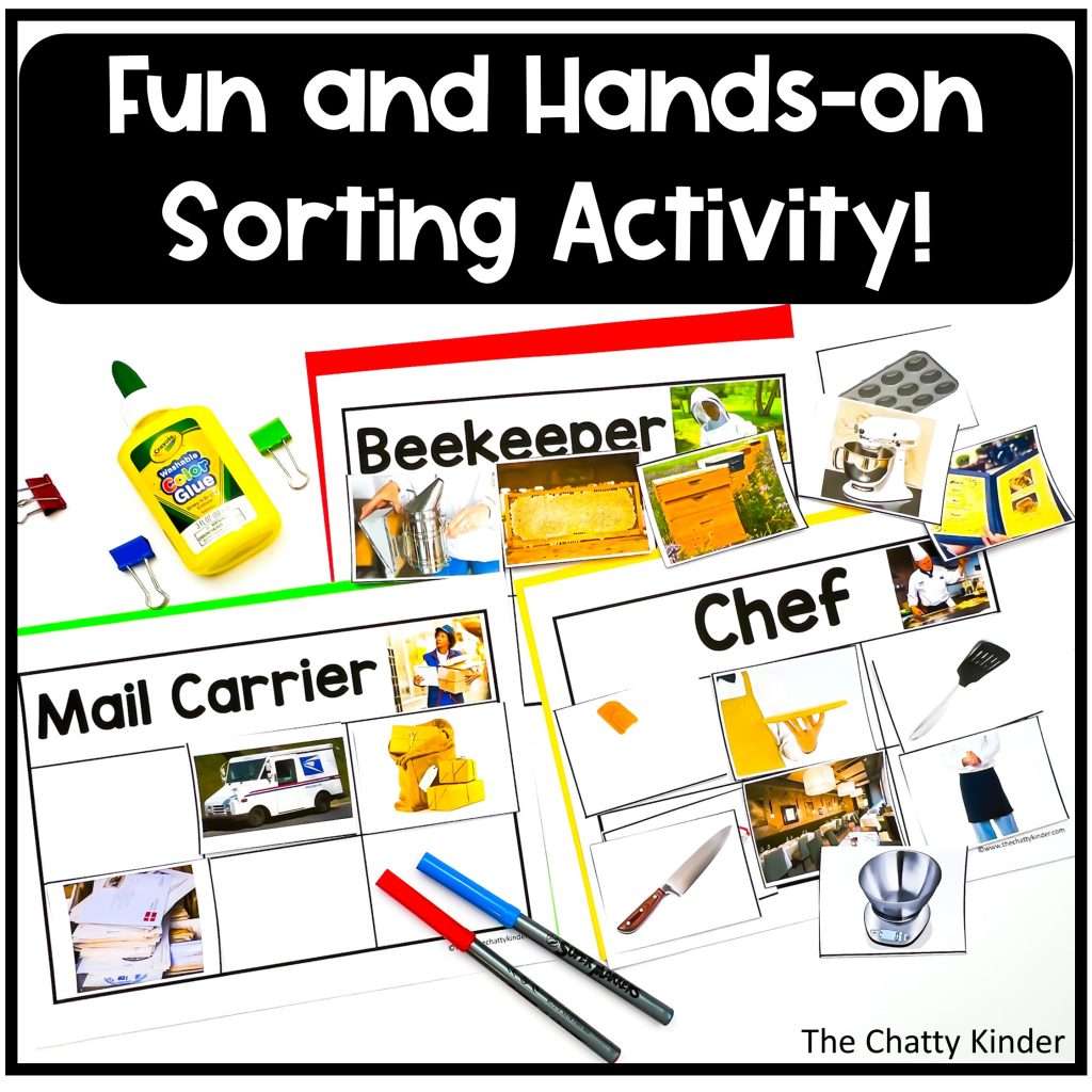 Community Helpers Sorting Mats With Real Photos - The Chatty Kinder