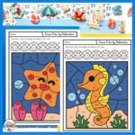 Ocean Color By Number - Subtraction to 20 - The Chatty Kinder
