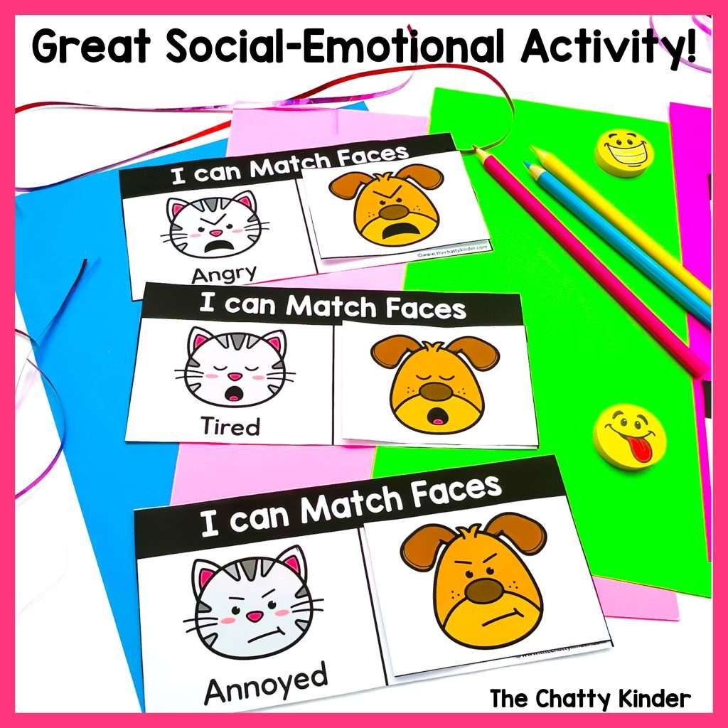 Matching Emotions and Faces - Kindergarten Back to School SEL Center ...