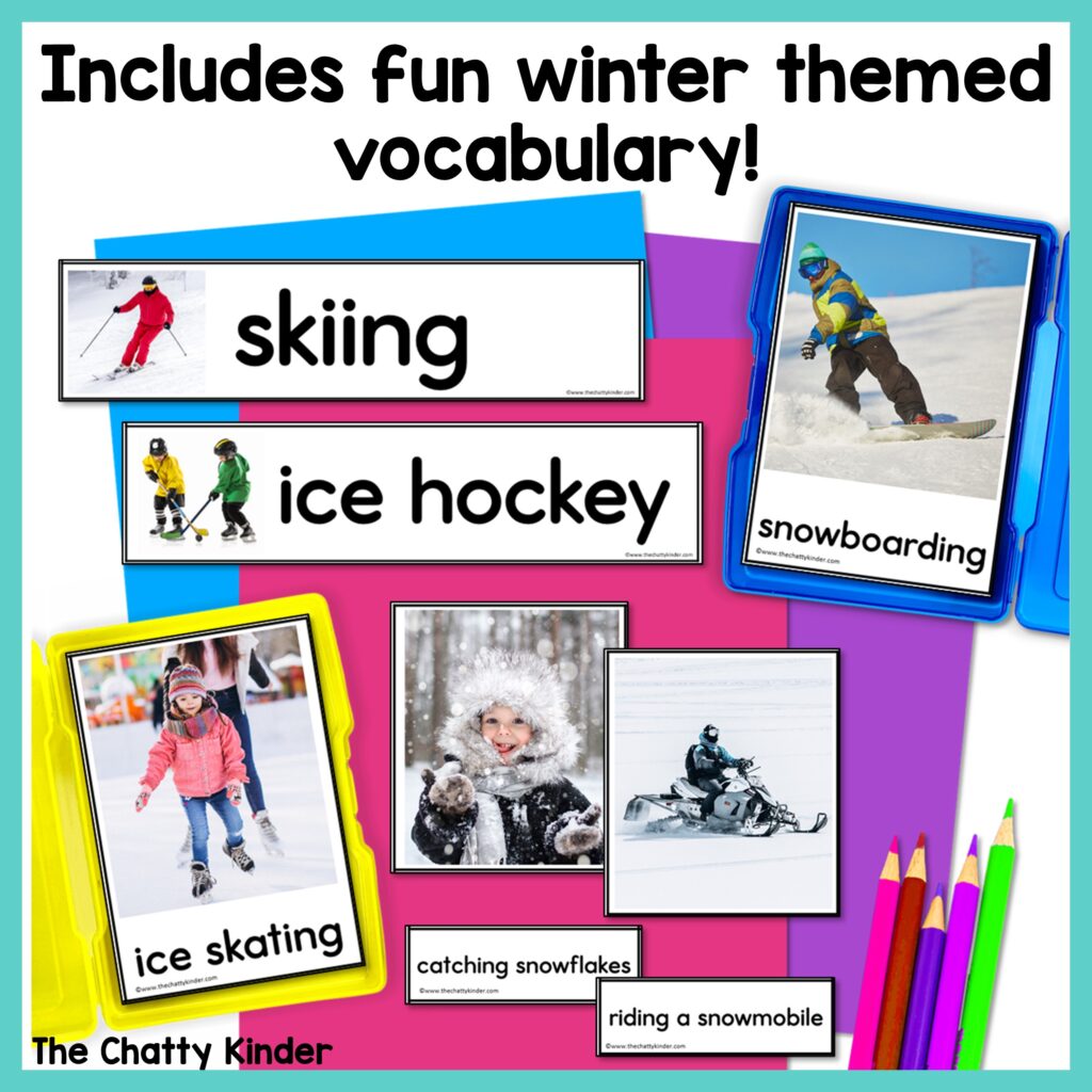Winter-Themed Vocabulary Flash Cards | Real Photos - The Chatty Kinder