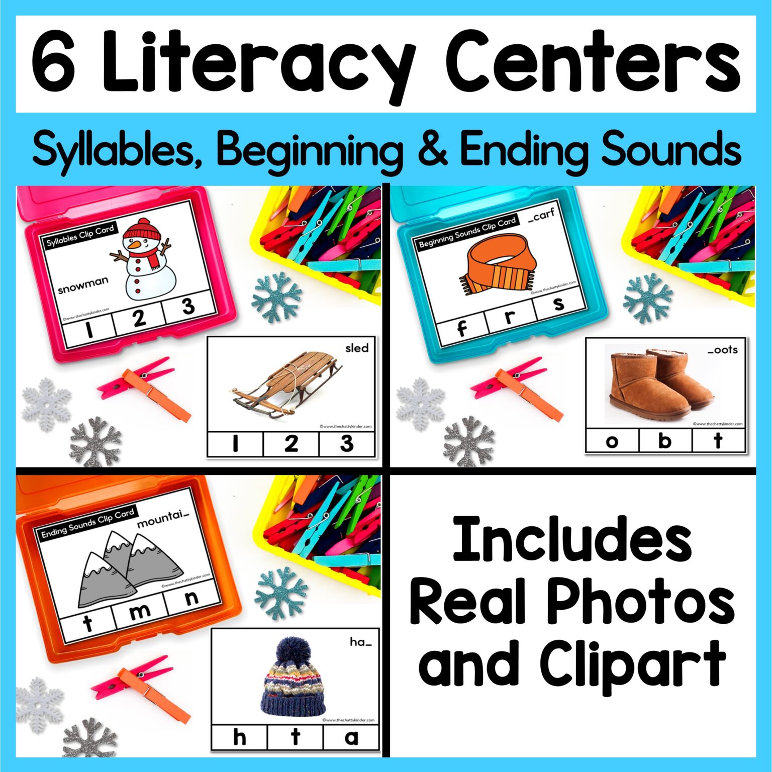 Winter Themed Math and Literacy Task Cards | Clip Cards Bundle - The ...