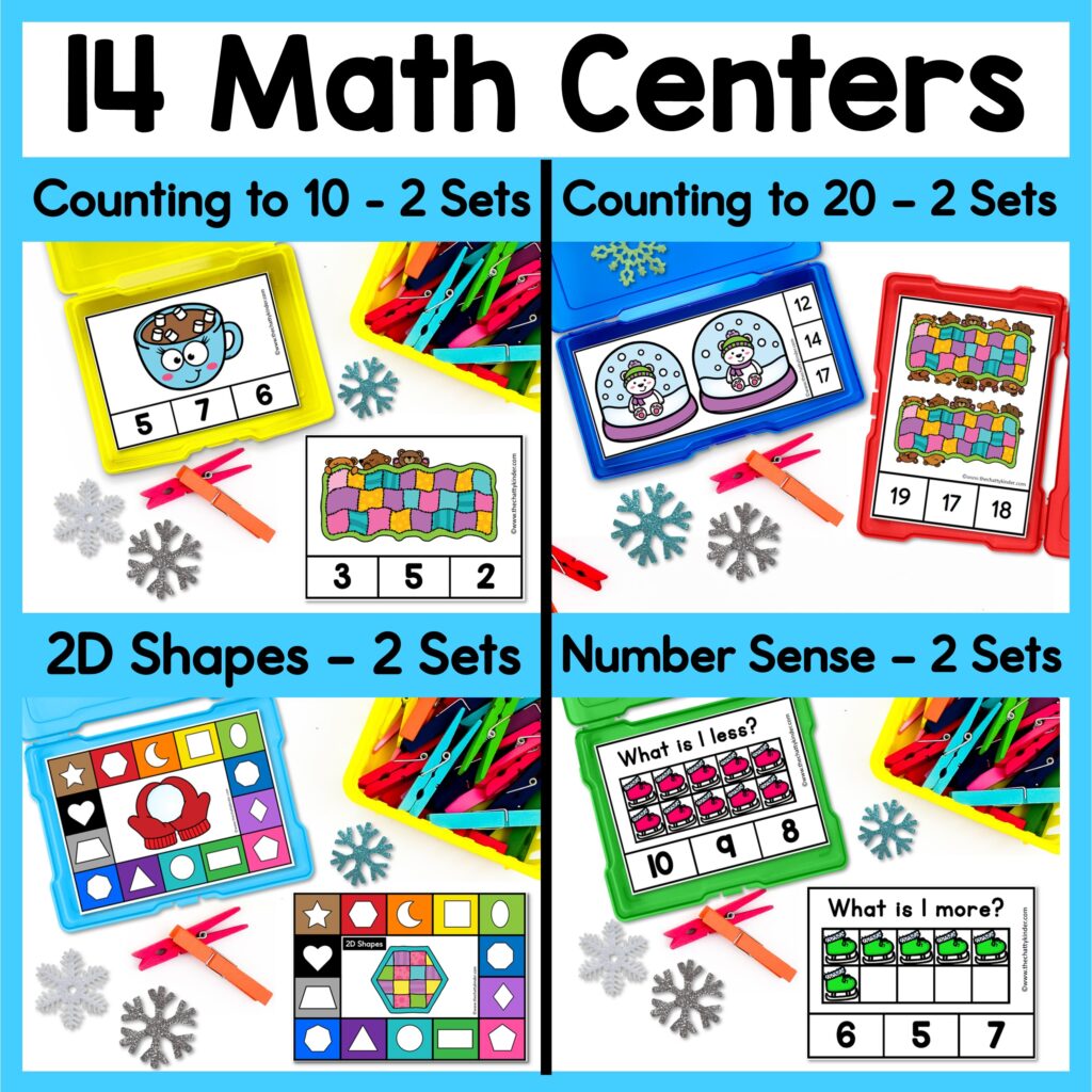 Winter Themed Math and Literacy Task Cards | Clip Cards Bundle - The ...