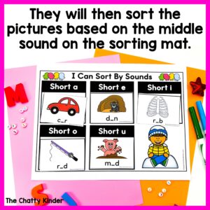 Winter Middle Sounds Sorting Centers for Kindergarten