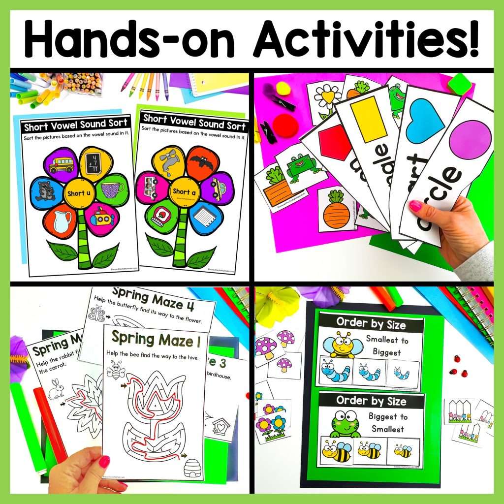 Hands-On Spring Activities for Kindergarten | Math and Literacy Centers ...