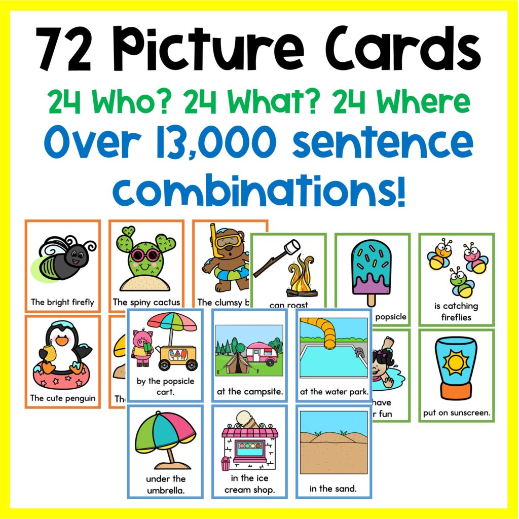 Sentence Building Activity - Kindergarten Summer Literacy Center - The ...