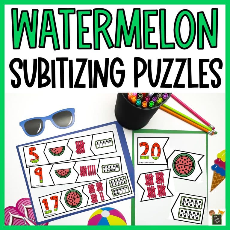 Subitizing Math Puzzle Activity 1 to 20 - Kindergarten Summer Math ...