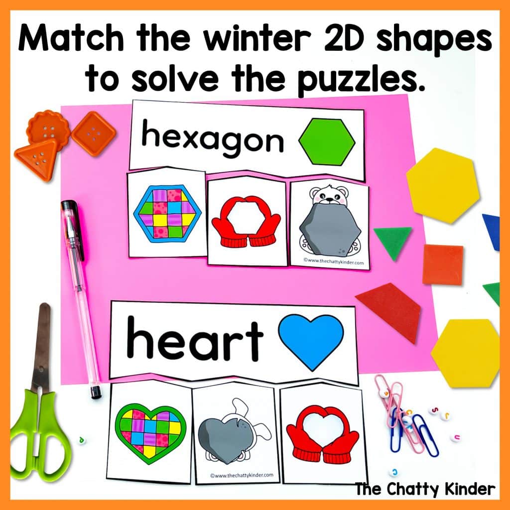 Winter 2D Shape Puzzles Activity - Kindergarten Winter Math Center ...