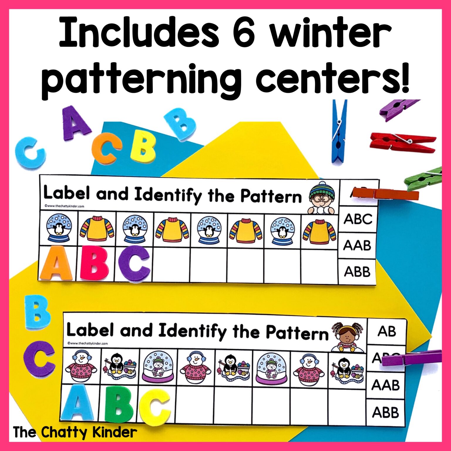Pattern centers for kindergarten - The Chatty Kinder