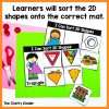 2D Shape Sorting Mats - Back to School Kindergarten Math Center - The ...