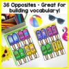 Opposites Matching Game - Summer Kindergarten Literacy Center - The ...