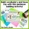 Sentence Building Activity - Kindergarten Back to School - The Chatty ...