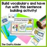 Sentence Building Activity - Kindergarten Back to School - The Chatty ...