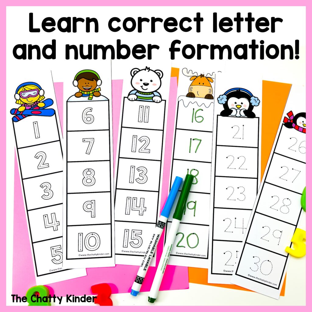 Winter Themed Alphabet & Number Tracing Cards | Kindergarten ...