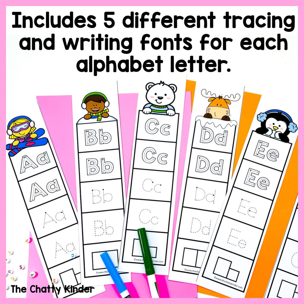 Alphabet Letters Tracing Cards - Winter Kindergarten Literacy ...