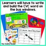 CVC Word Building Mat - Kindergarten Back to School Literacy Center ...