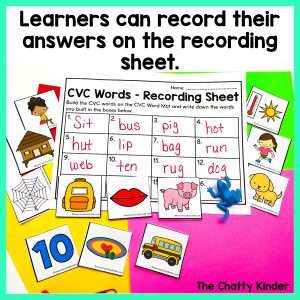 CVC Word Building Mat - Kindergarten Back to School Literacy Center ...