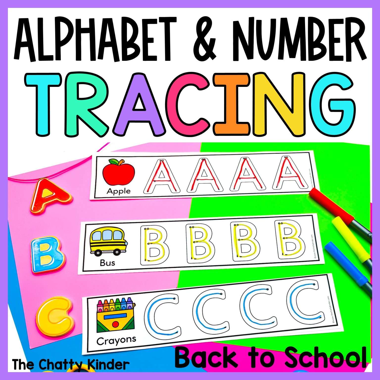 Alphabet & Number Tracing Cards - Back to School Kindergarten Math ...
