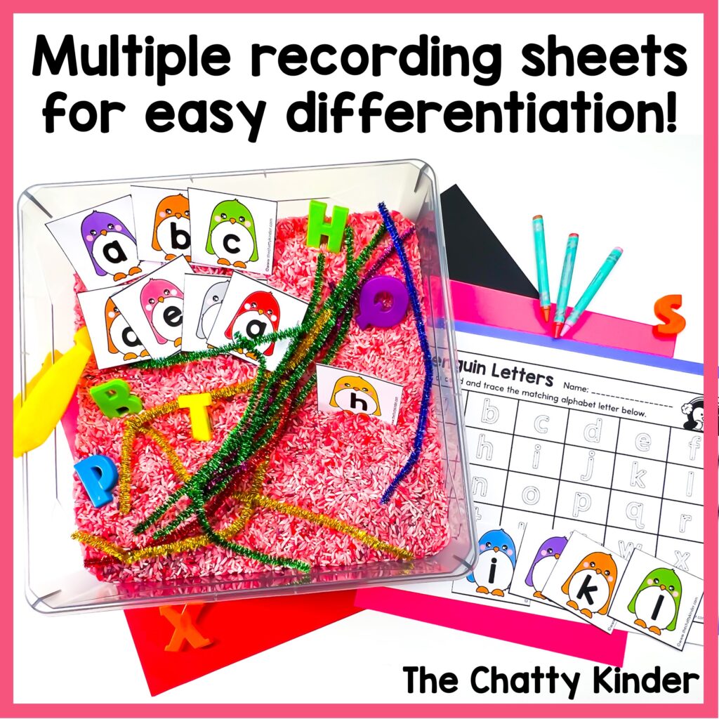 Winter Theme Kindergarten Literacy Sensory Bins | Word Search Activity ...
