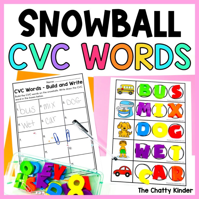 Winter CVC Words Activity Building Snowball Cards - Winter CVC Literacy ...