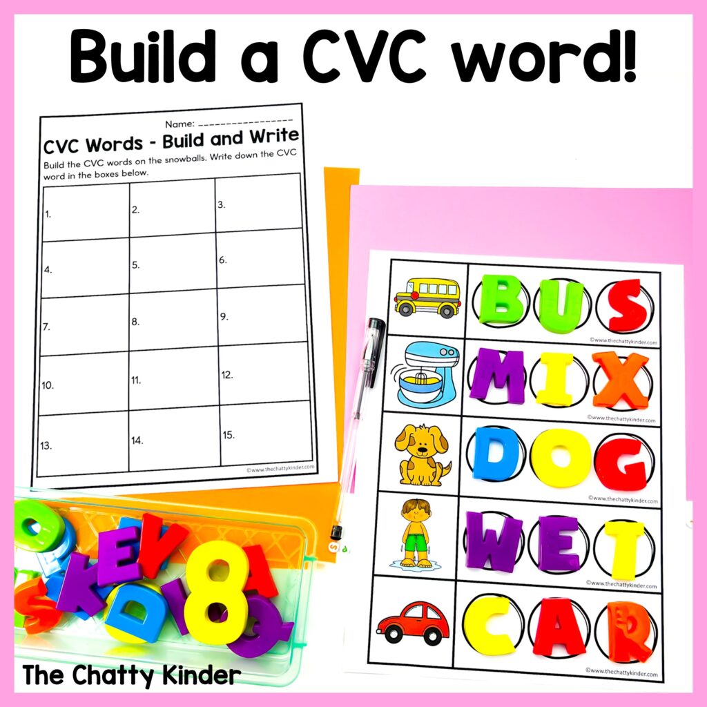 Winter CVC Words Activity Building Snowball Cards - Winter CVC Literacy ...