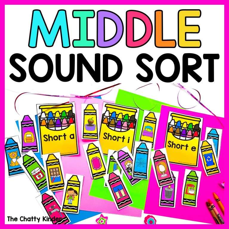 Middle Sounds Sorting Activity - Kindergarten Back to School Literacy ...