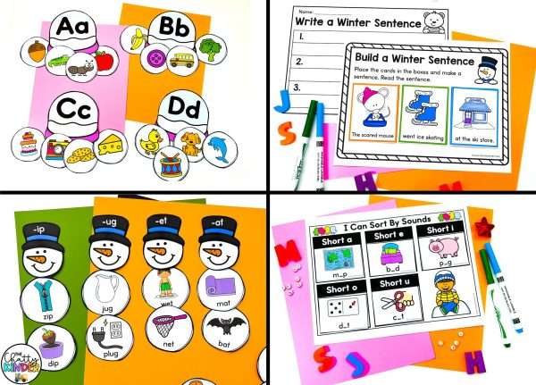 Kindergarten Winter Math and Literacy Centers - Hands-On Winter ...