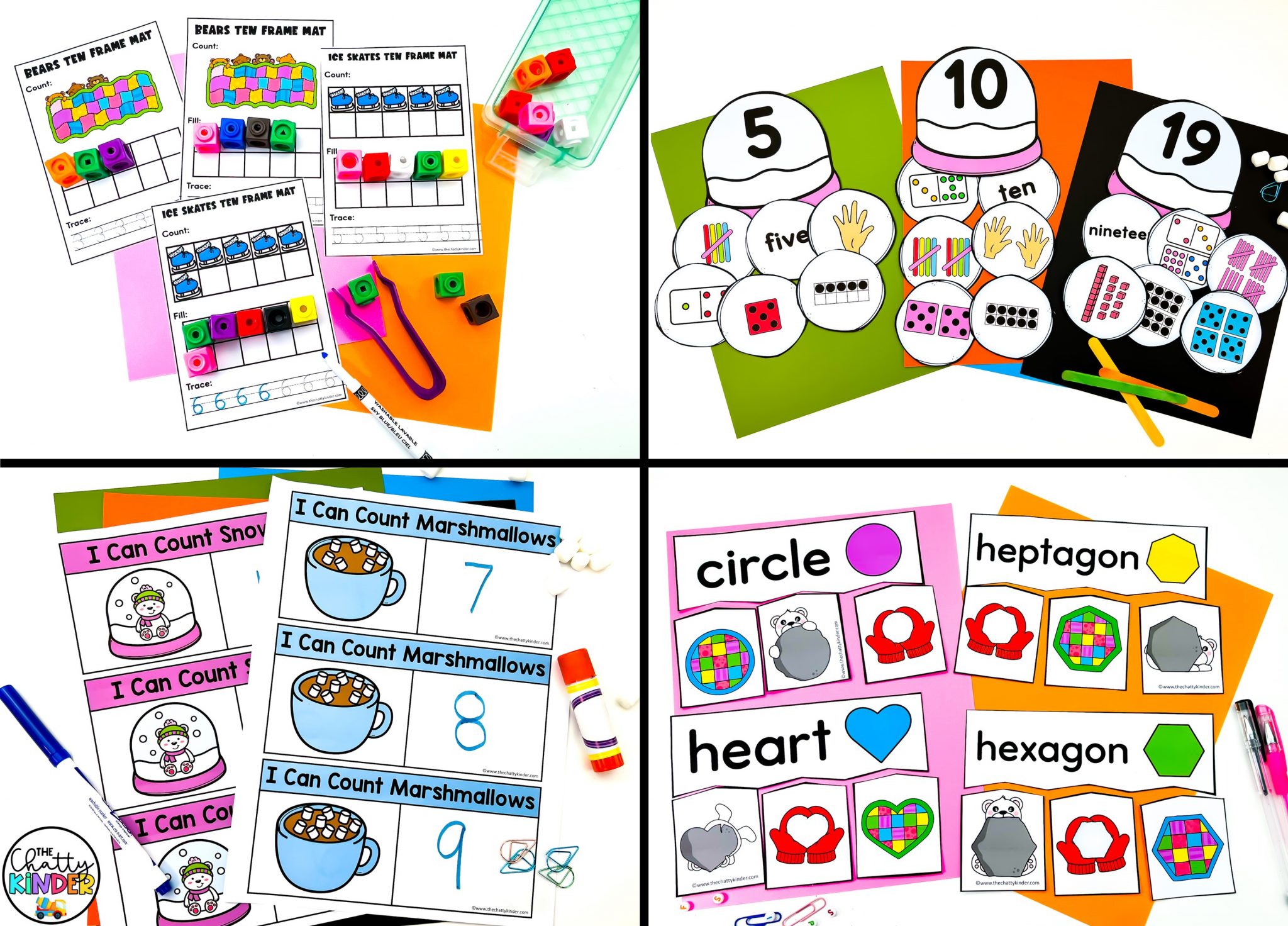 Kindergarten Winter Math and Literacy Centers - Hands-On Winter ...
