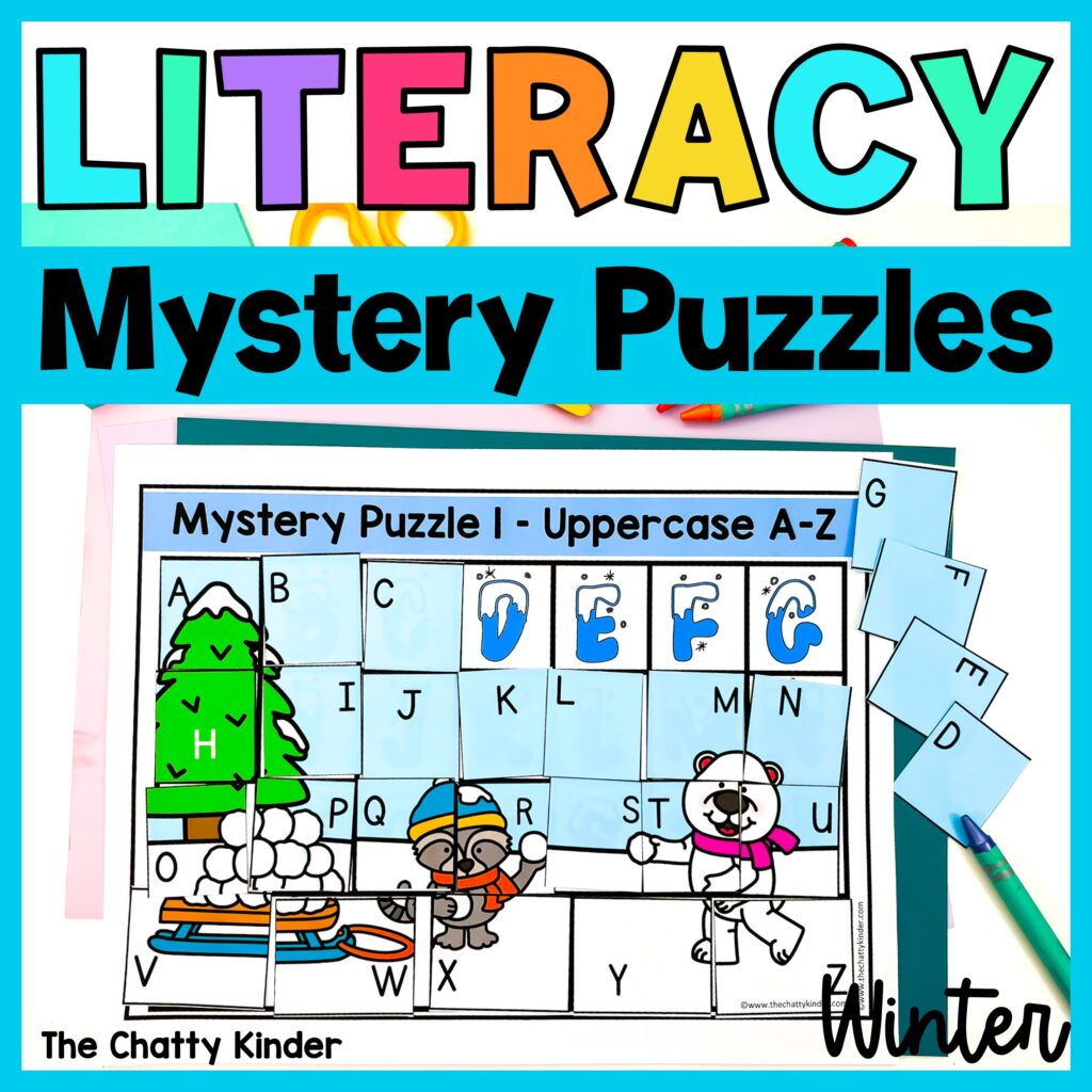 Winter Literacy Puzzles - Kindergarten Mystery Picture Puzzles - The ...