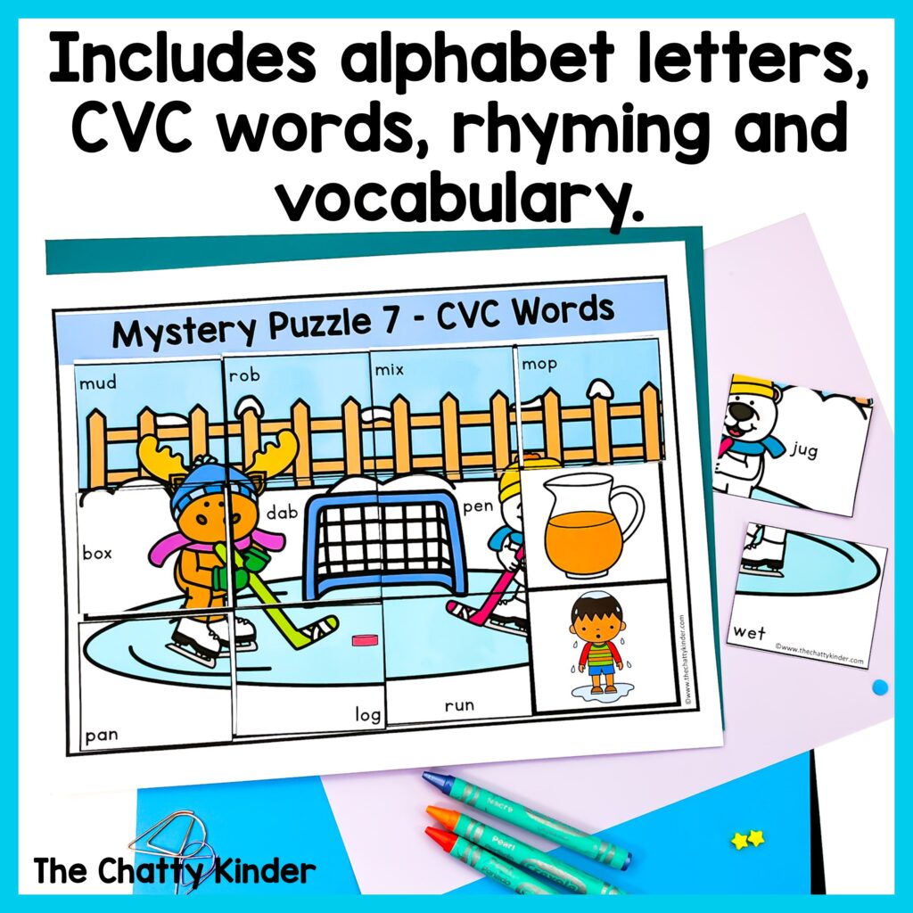 Winter Literacy Puzzles - Kindergarten Mystery Picture Puzzles - The ...