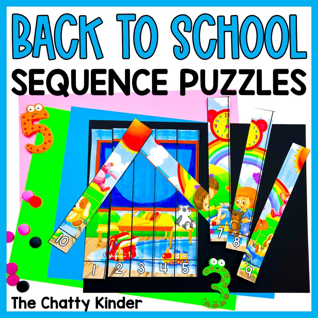 Back to School Sequencing Picture Puzzles - Kindergarten Math ...