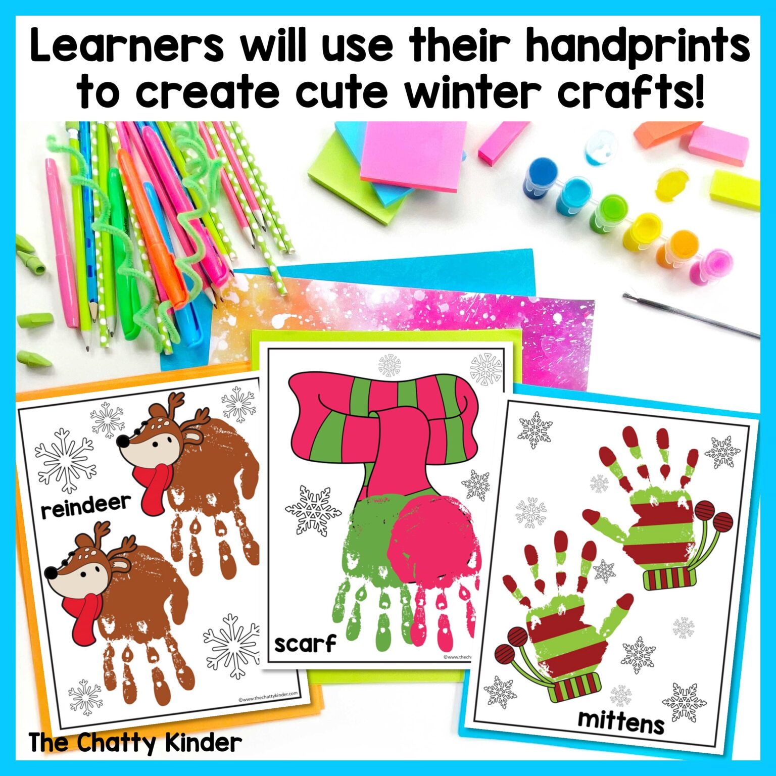 Art Craft Kindergarten Handprint Activity | Winter Themed Craftivity ...