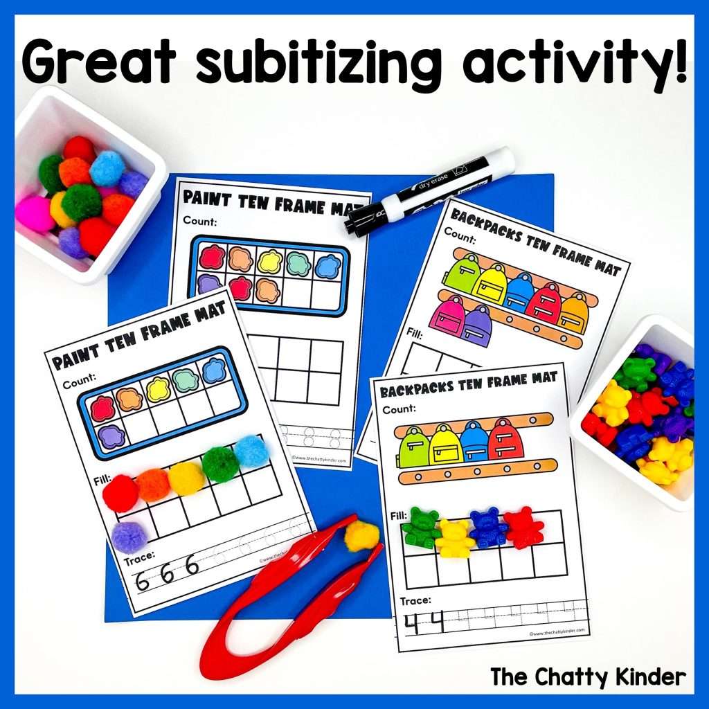 School Ten Frame Mats - Kindergarten Back to School Math Center - The ...