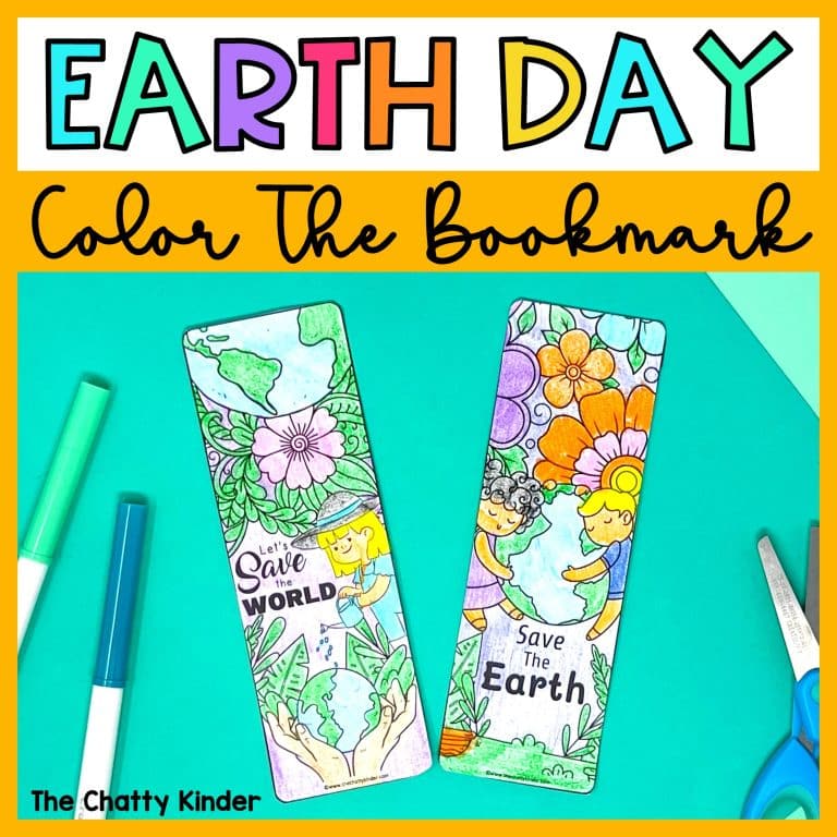 Earth Day Bookmarks - Coloring Printable - The Chatty Kinder