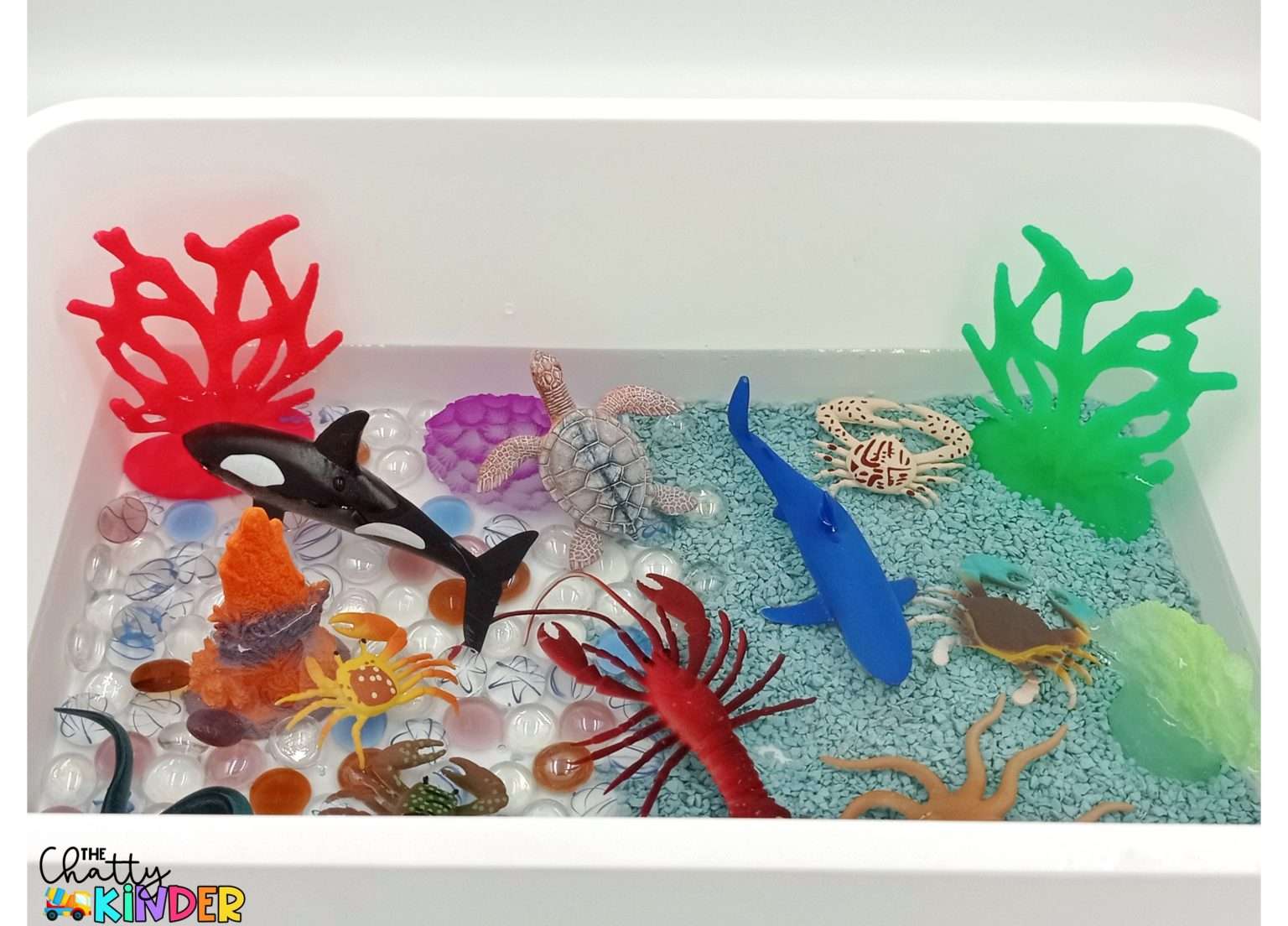 Ocean Sensory Bin - Sensory Play for Kids - The Chatty Kinder