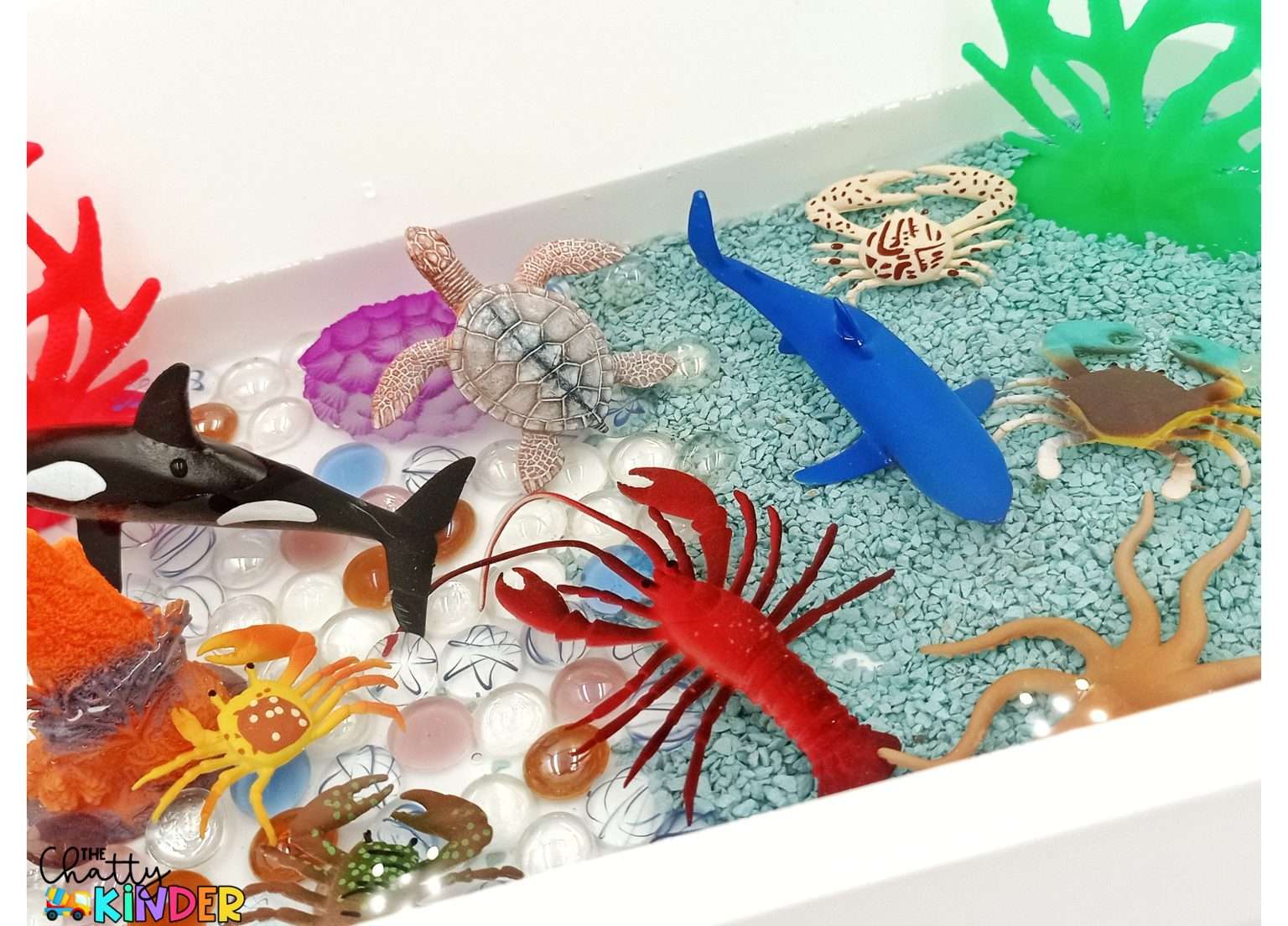 Ocean Sensory Bin - Sensory Play for Kids - The Chatty Kinder